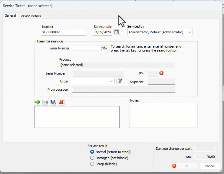 Creating a New Service Ticket